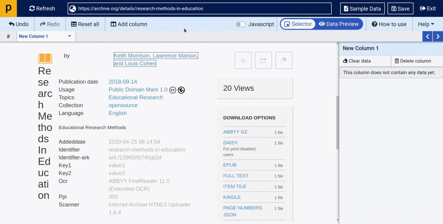 How to Easily Scrape Books and Other Media from Archive.org - ProWebScraper