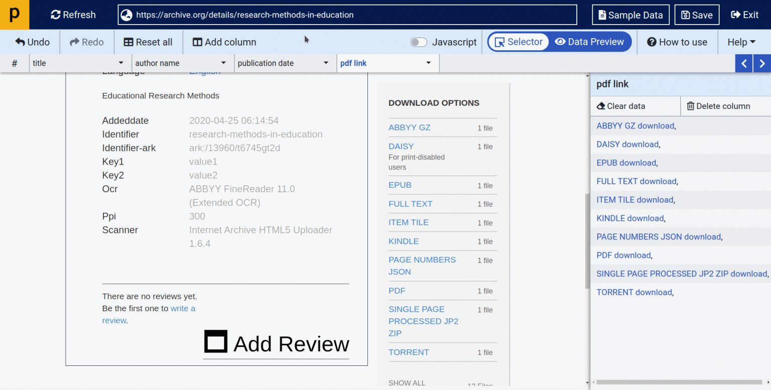 How to Easily Scrape Books and Other Media from Archive.org - ProWebScraper