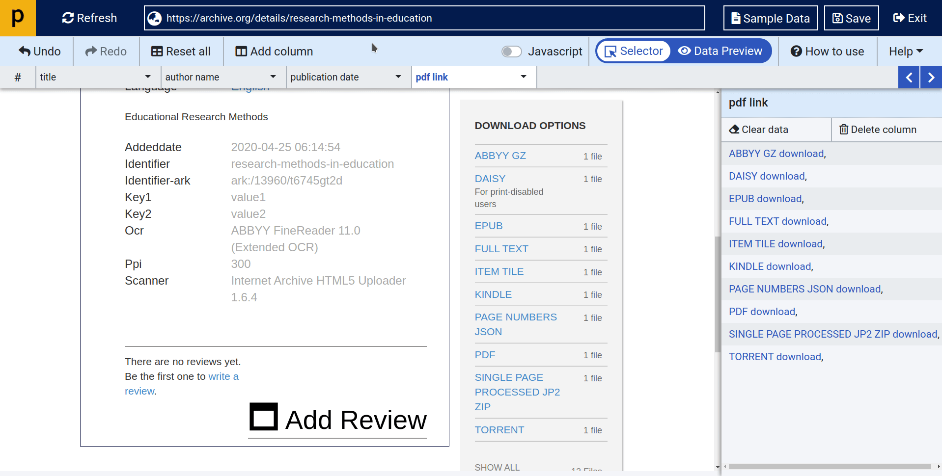 How to Easily Scrape Books and Other Media from Archive.org – ProWebScraper